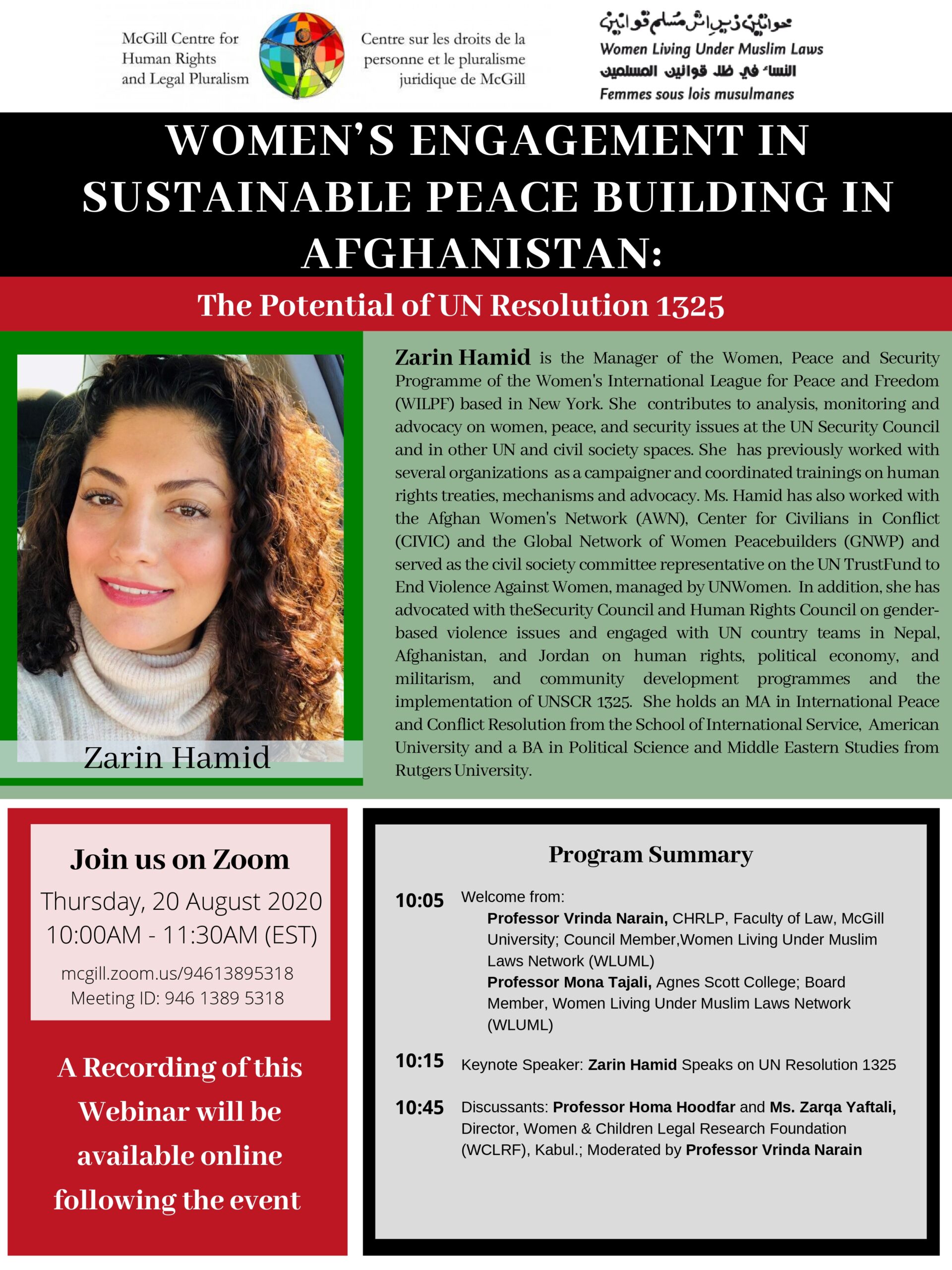 Women's Engagement in Sustainable Peace Building in Afghanistan – WLUML